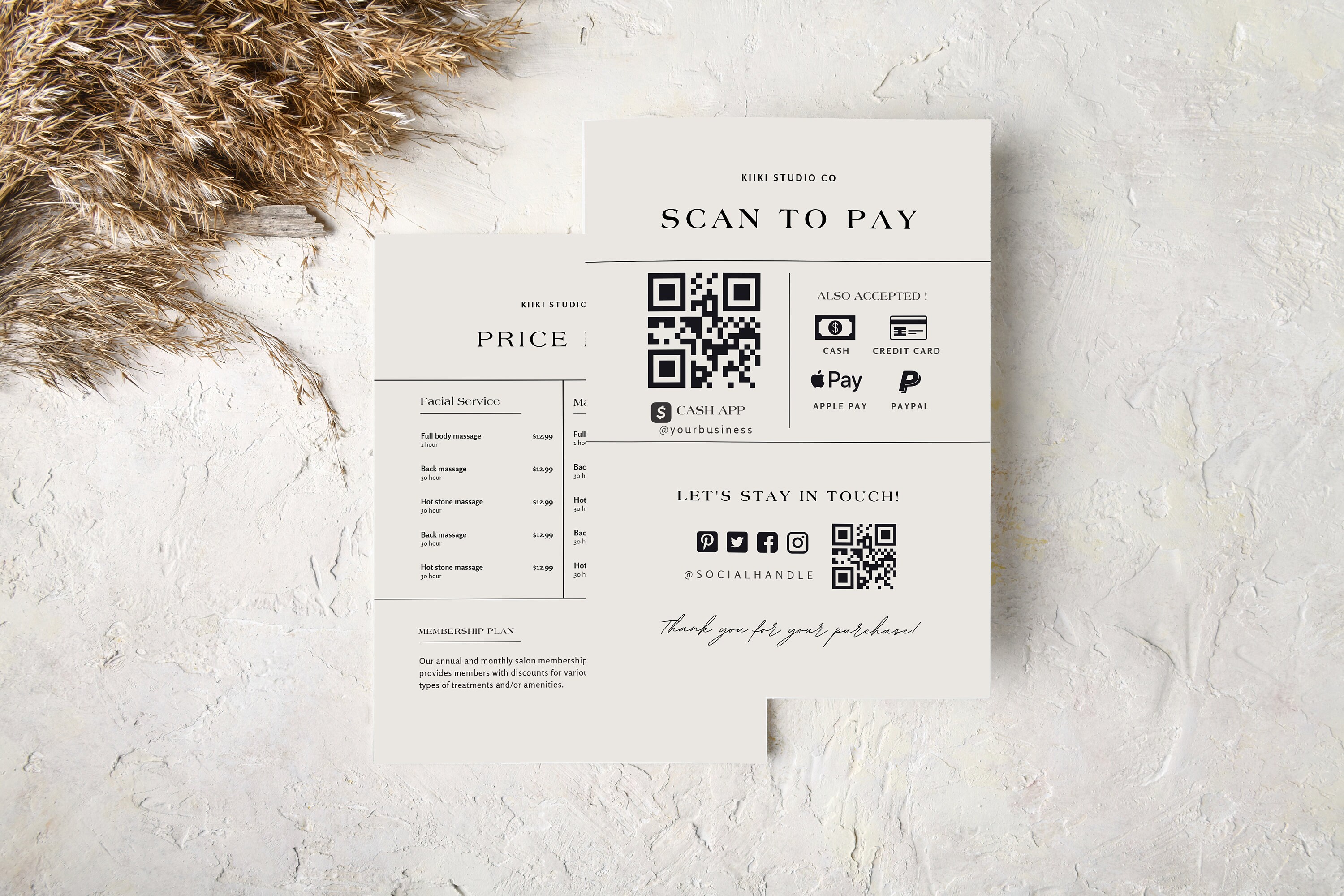 Price List and Scan to Pay Template, QR Code Scan to Pay, Scan to Pay ...
