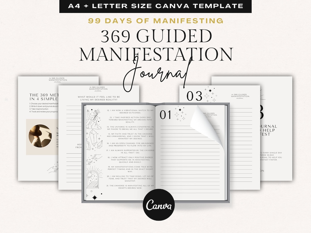 369 Guided Manifestation Journal Template, Manifestation Journal ...