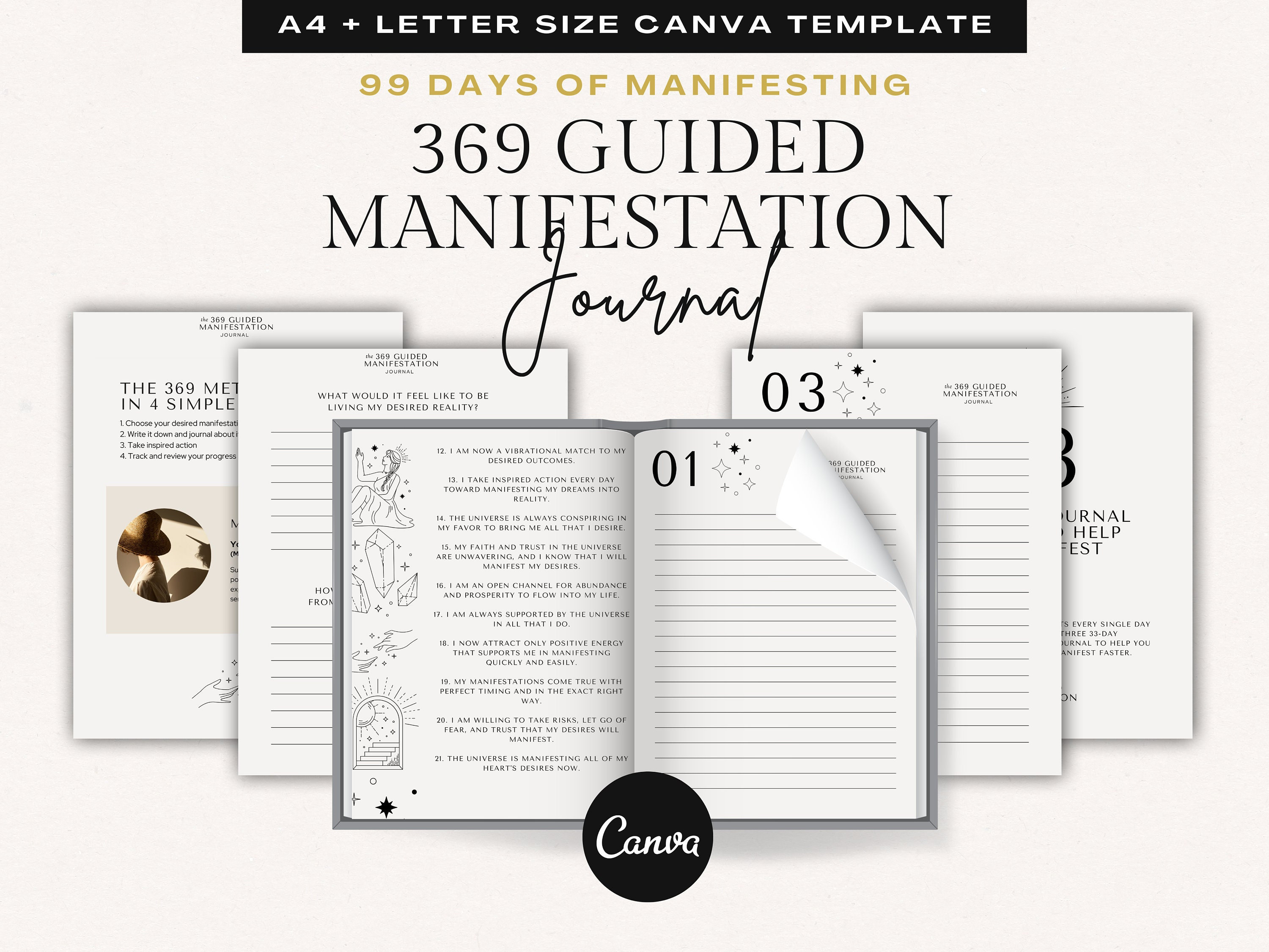 369 Guided Manifestation Journal Template Manifestation - Etsy