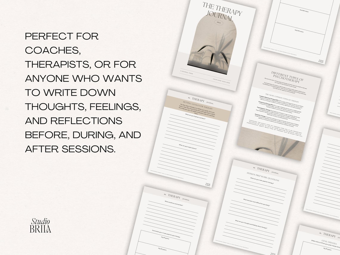 Therapy Journal Template Printable Therapy Journal Journal - Etsy