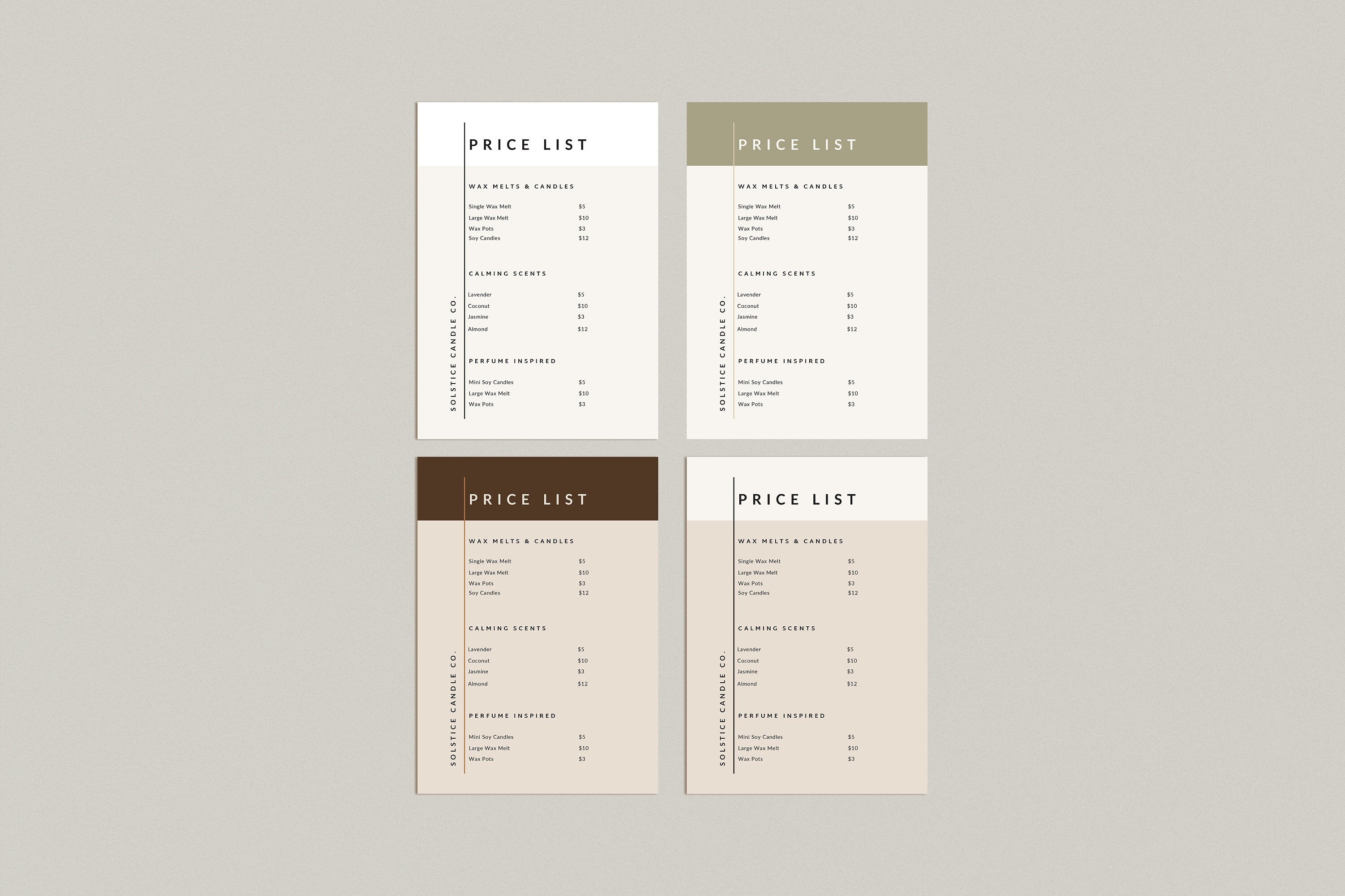 Minimalist Printable Price List Template, Editable Pricing Sheet (canva ...