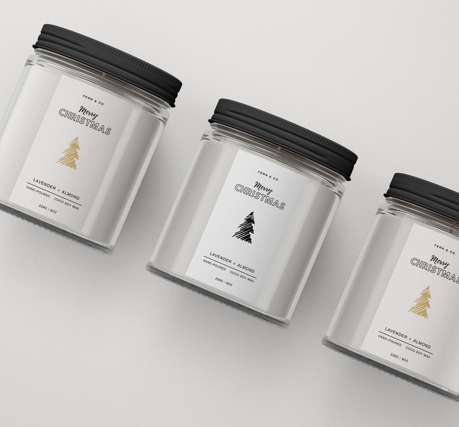 Christmas Candle Label Template Vertical Candle Label Design - Etsy