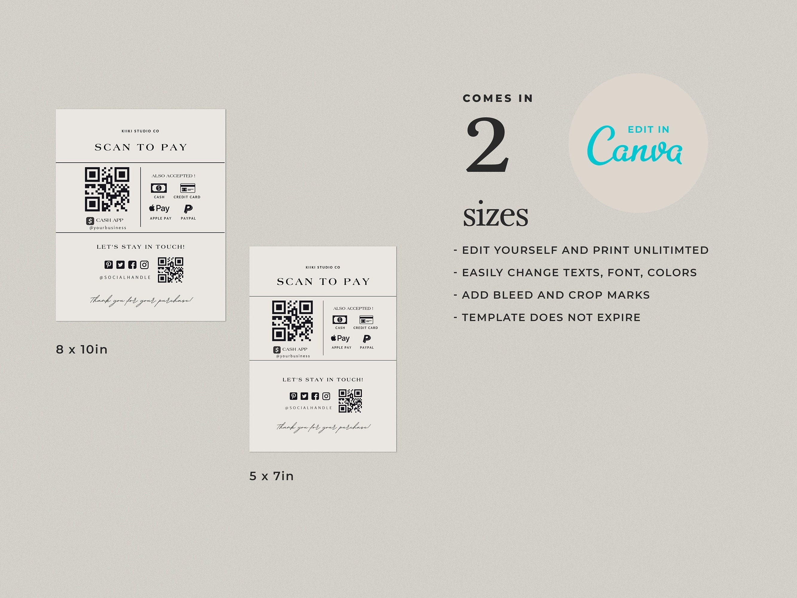 Scan to Pay Template, QR Code Scan to Pay, Scan to Pay Sign, Payment ...