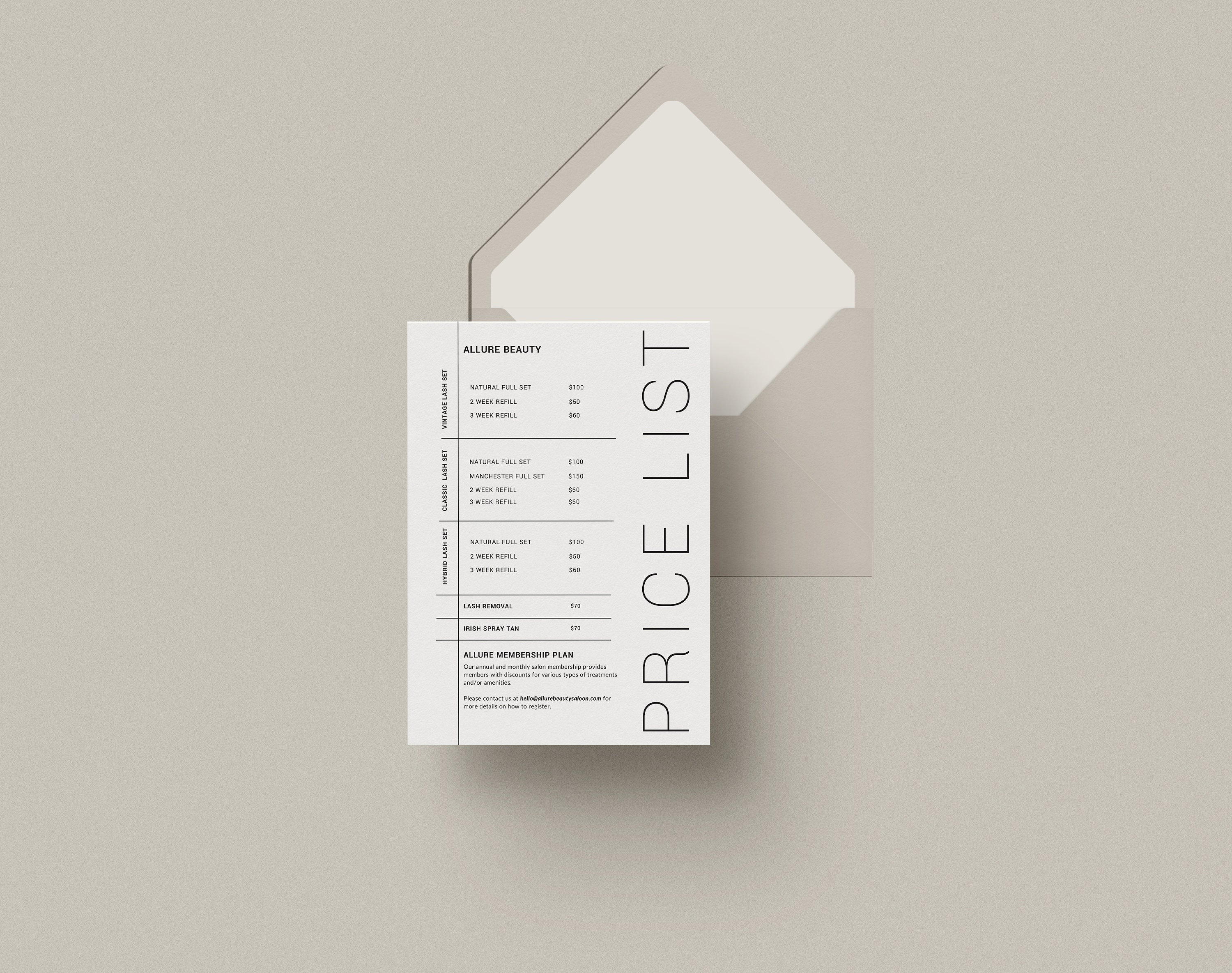 Minimalist Price List Template, Printable Price Sheet, DIY Pricing List ...