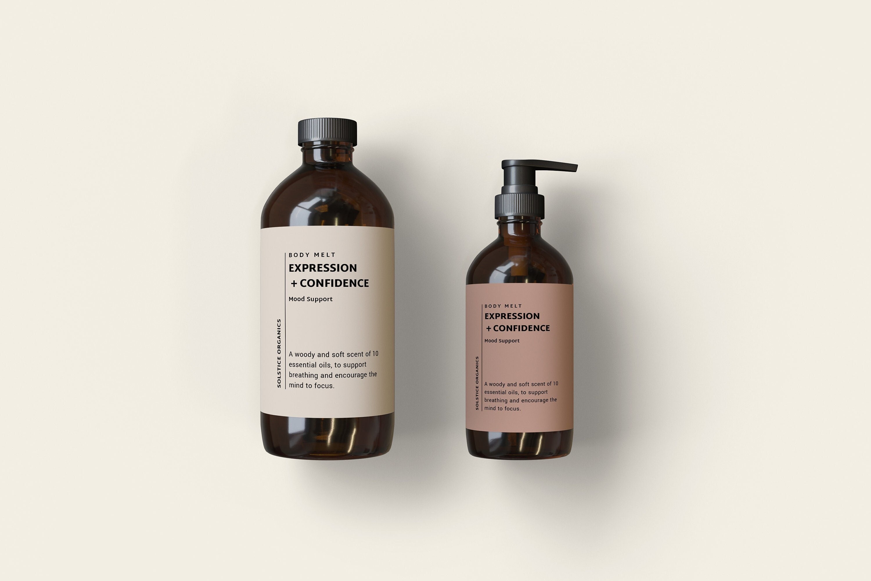 Pump Bottle Label Template DIY, Minimalist Wrap Around Bottle Label ...