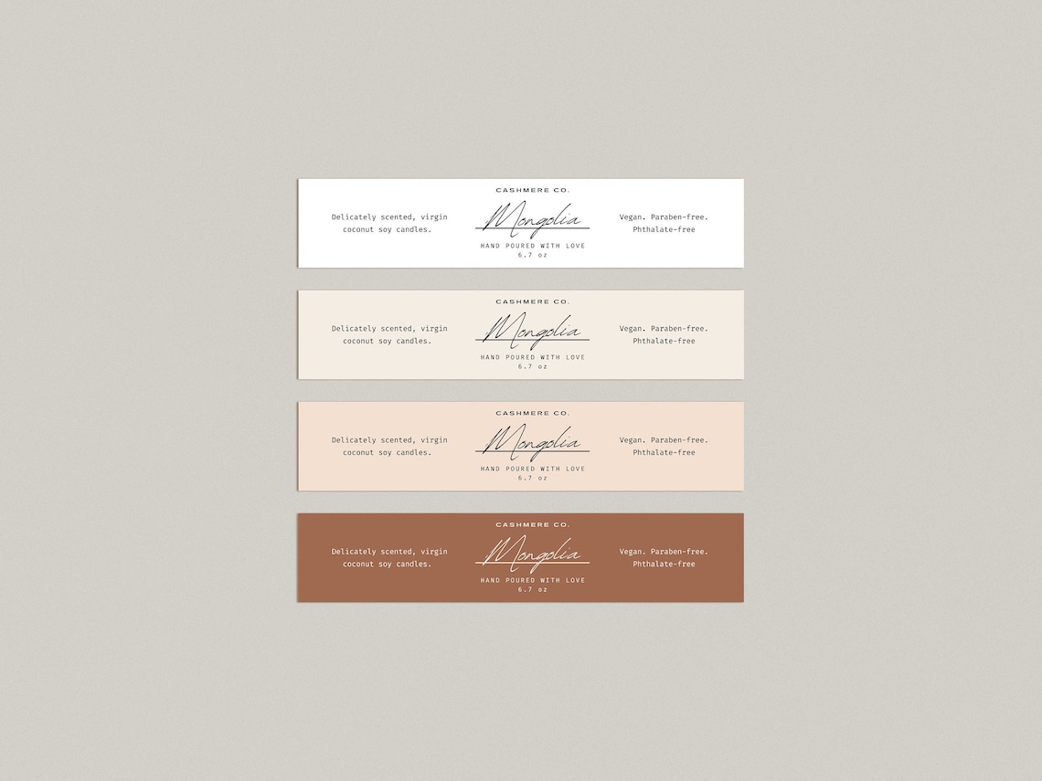 Thin Candle Label Template Horizontal Candle Label Minimal - Etsy