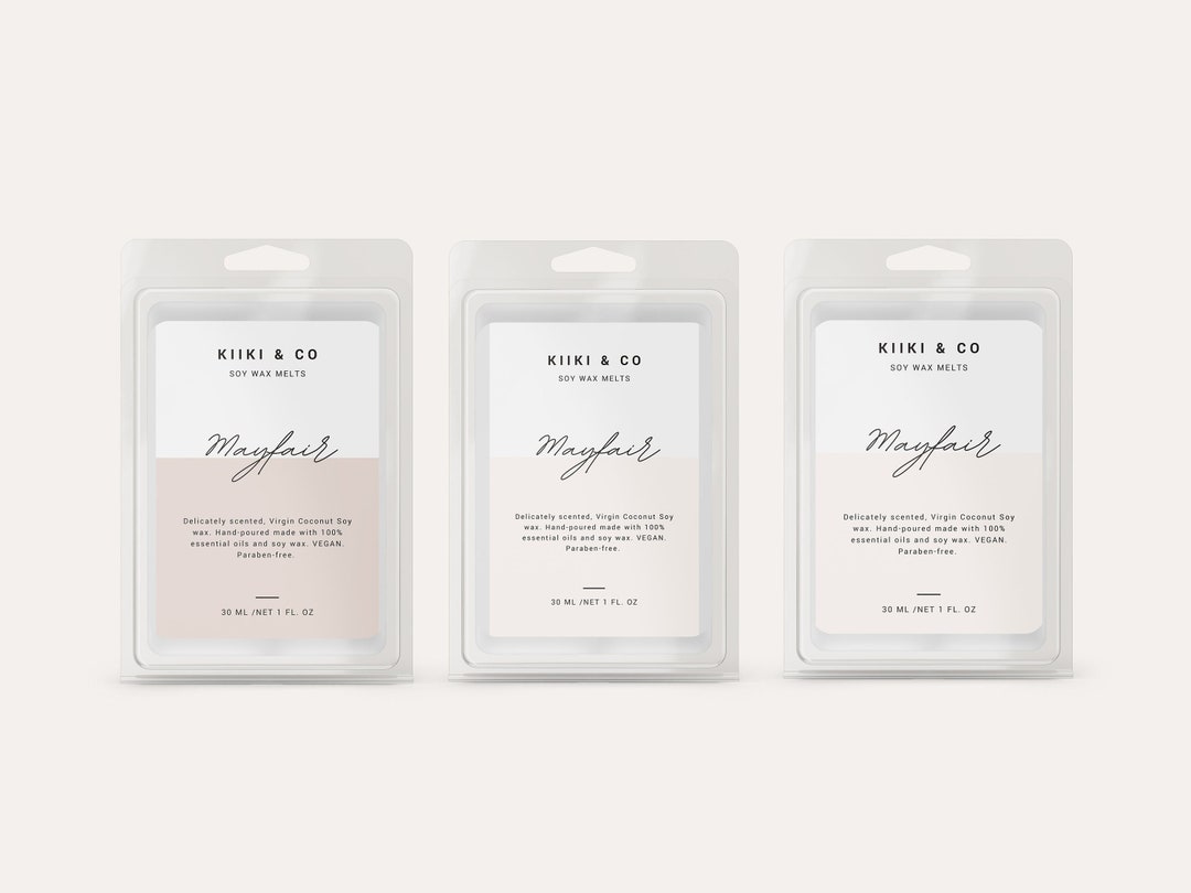 Wax Melt Labels Template DIY, 2x3 Wax Tarts Label, Minimalist Wax Melt ...