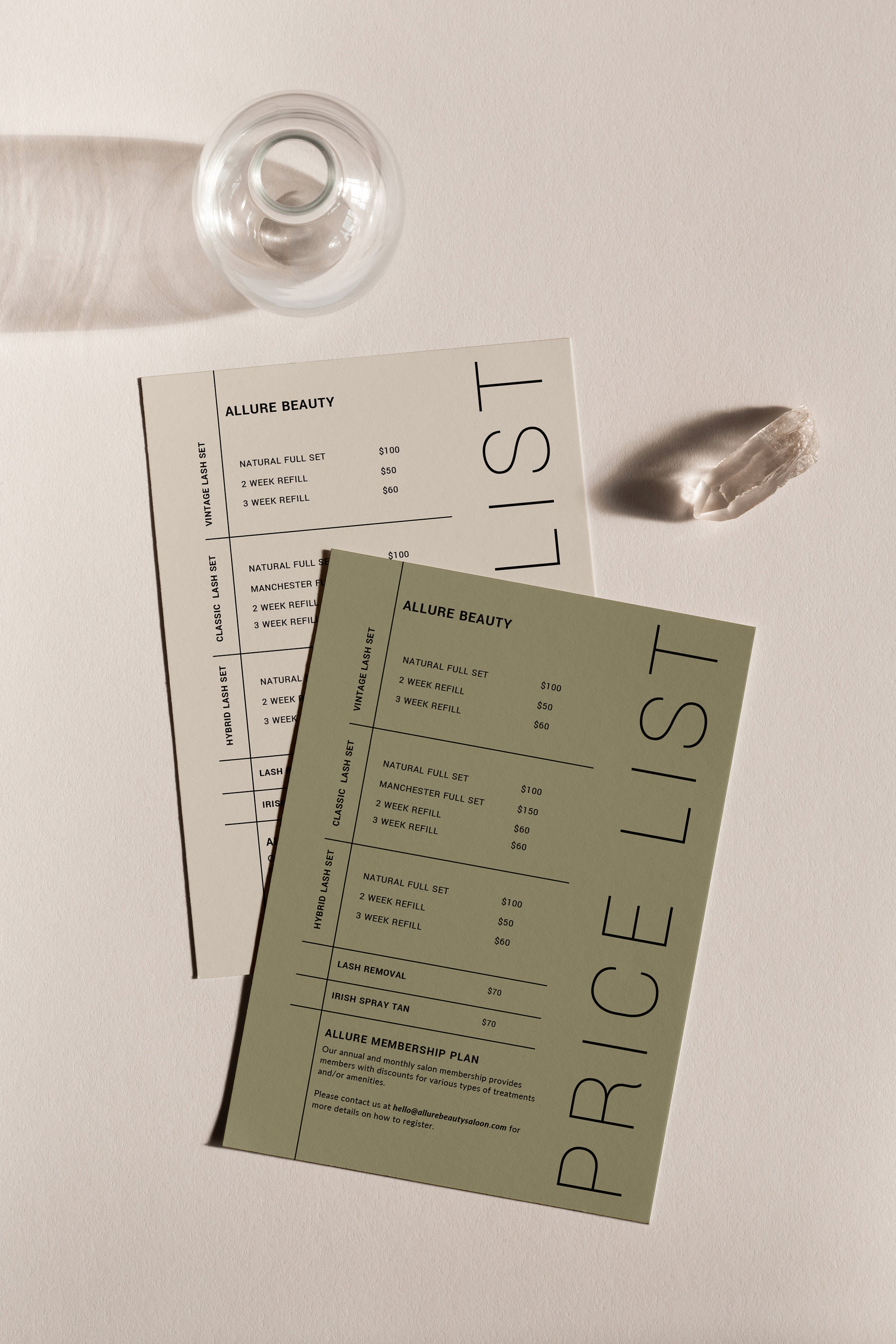 Minimalist Price List Template, Printable Price Sheet, DIY Pricing List ...