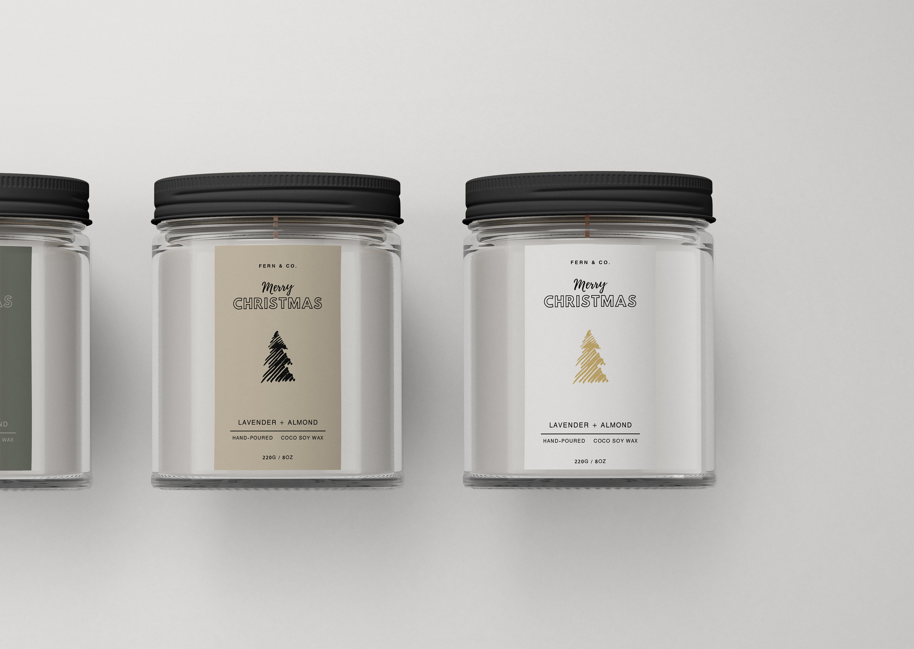 Christmas Candle Label Template, Vertical Candle Label Design ...