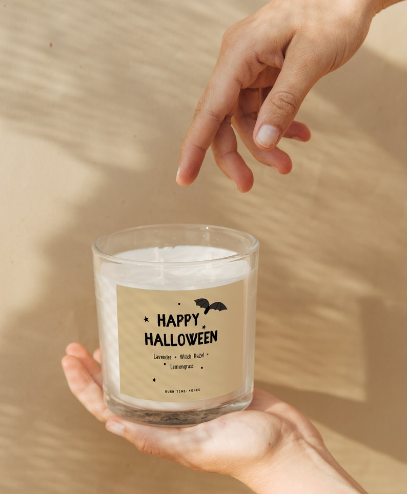 Halloween Candle Label Template Halloween Candle Halloween - Etsy