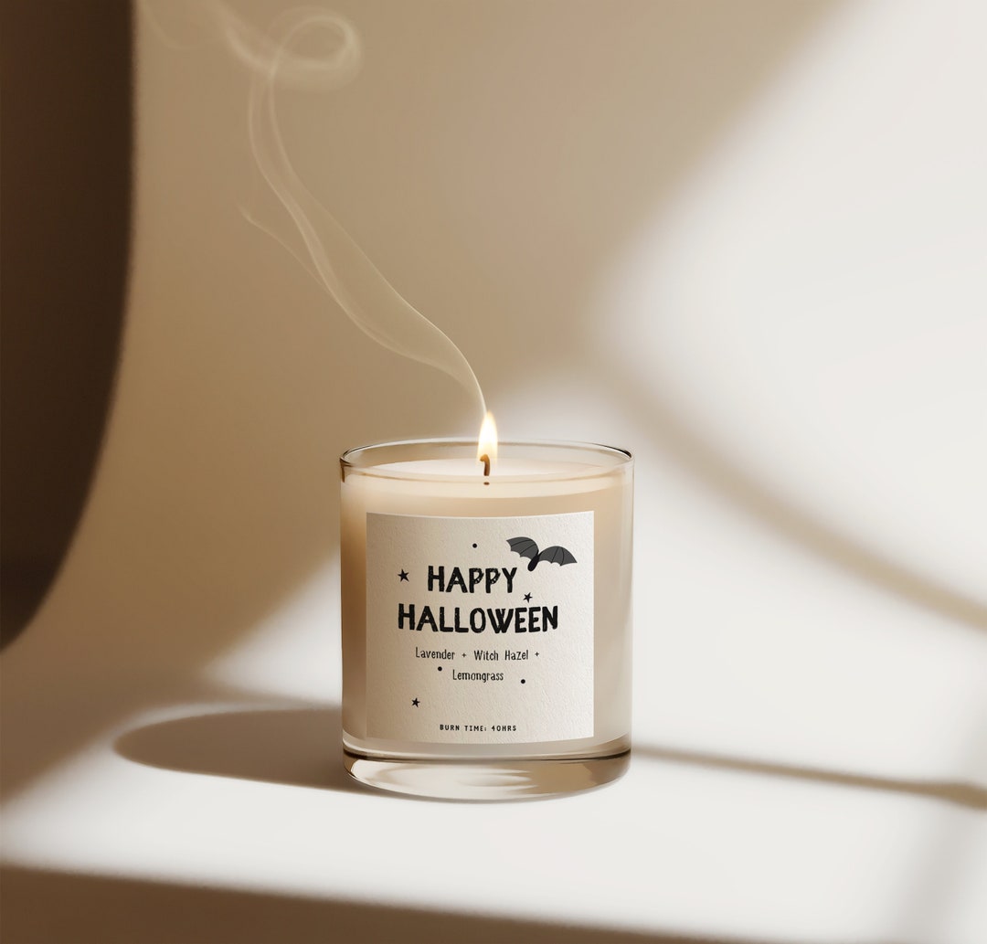 Halloween Candle Label Template, Editable Canva Design (printable) - Etsy