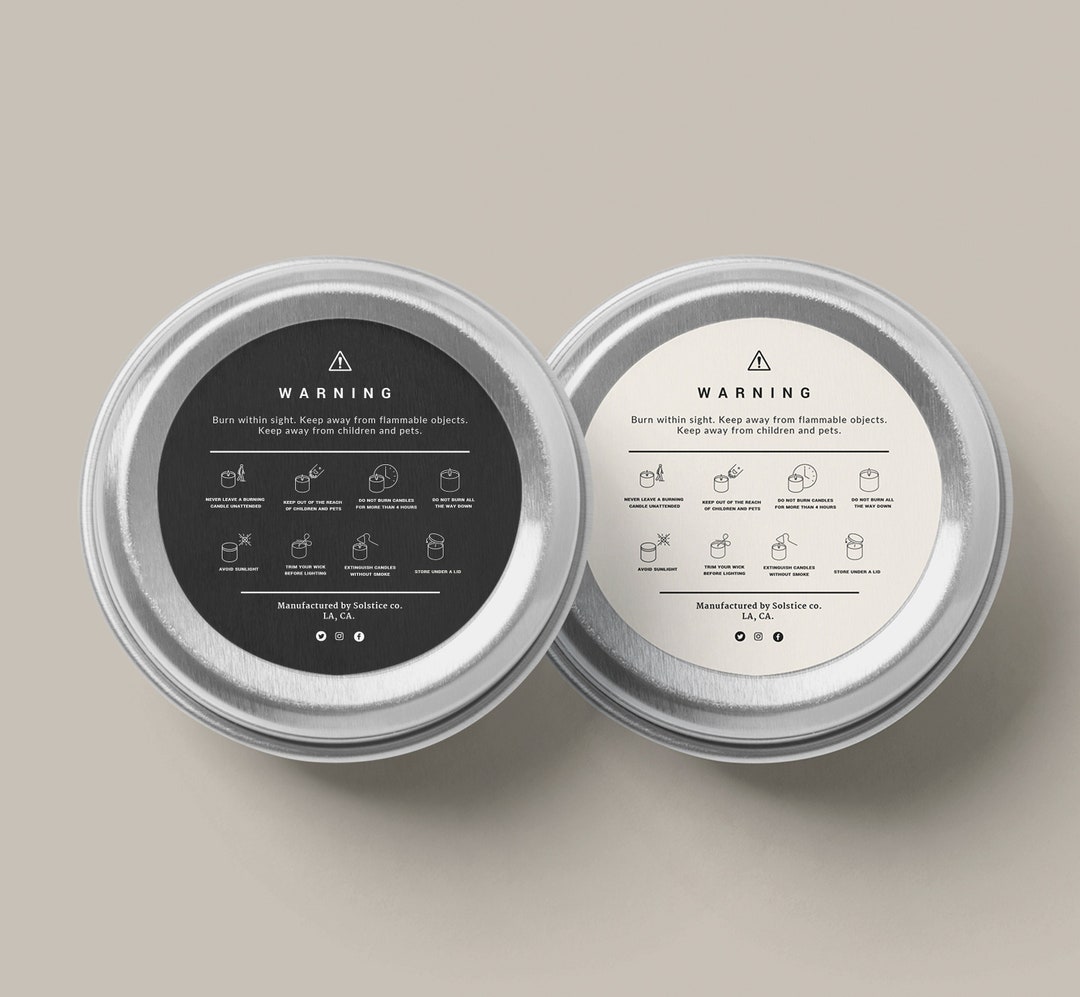 Candle Care Warning Template, Printable Warning Label, Candle Label ...