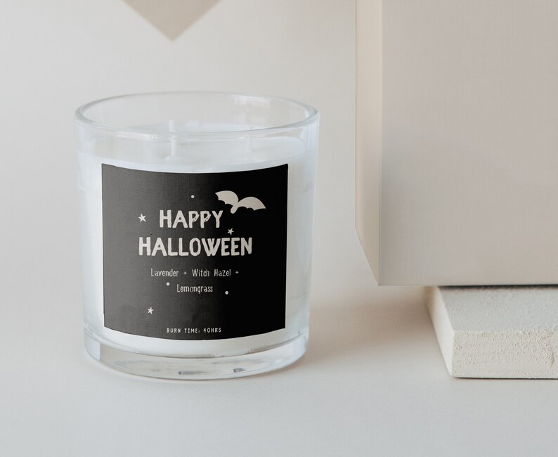 Halloween Candle Label Template Halloween Candle Halloween - Etsy