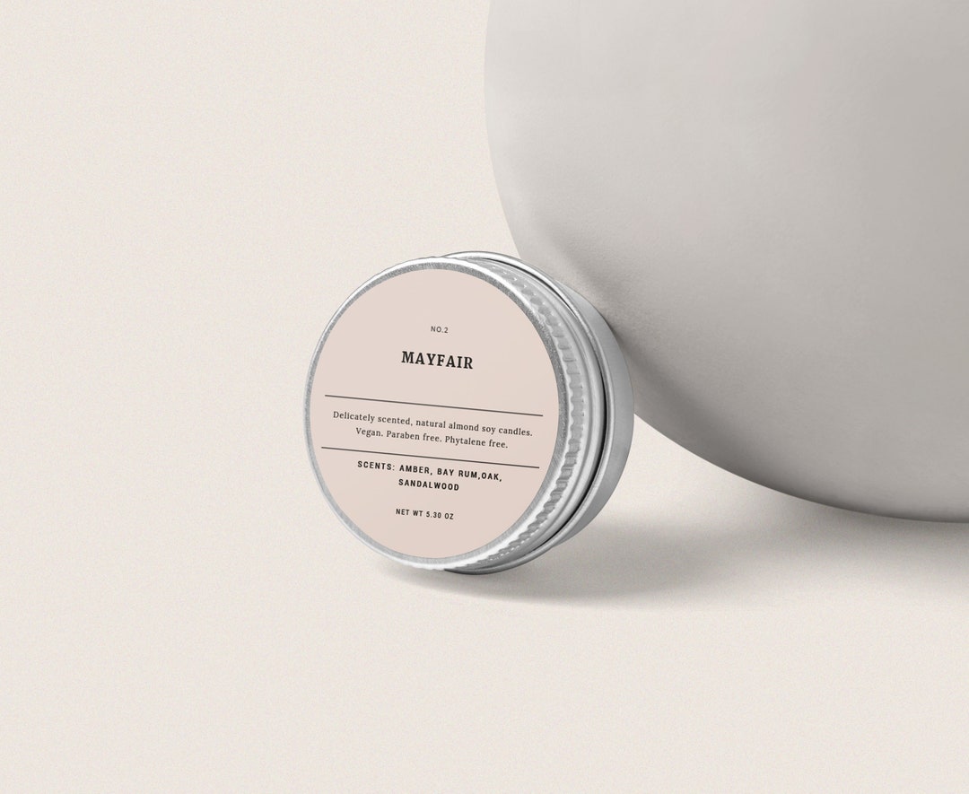 Minimal Round Label Template, Lip Balm Tin Label, Round Candle Label ...