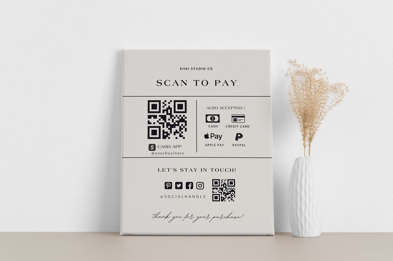 Scan to Pay Template, QR Code Scan to Pay, Scan to Pay Sign, Payment ...