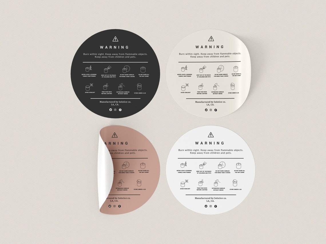 Candle Care Warning Template, Printable Warning Label, Candle Label ...
