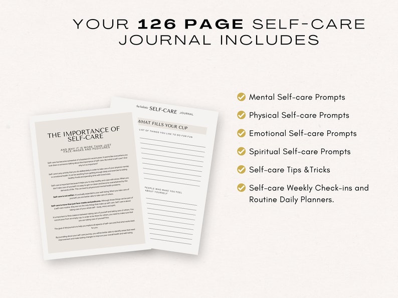 Holistic Self-care Journal Template, Daily Selfcare & Wellness Diary ...