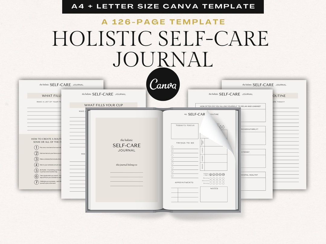 Holistic Self-care Journal Template, Daily Selfcare & Wellness Diary ...