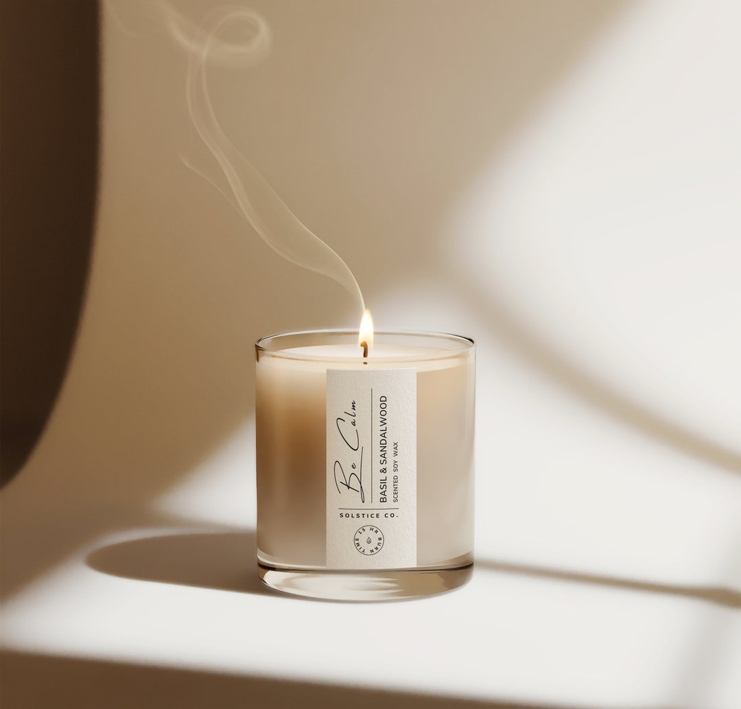 Vertical Candle Label Template, Minimal Candle Label, Thin Candle Label ...