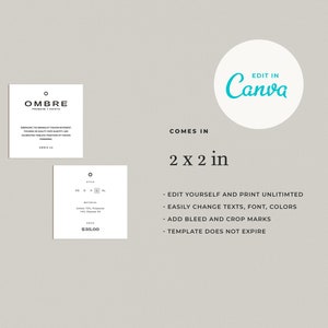 Editable Hang Tag Template — DIY Square Hang Tags — Minimalist Hang Tag ...