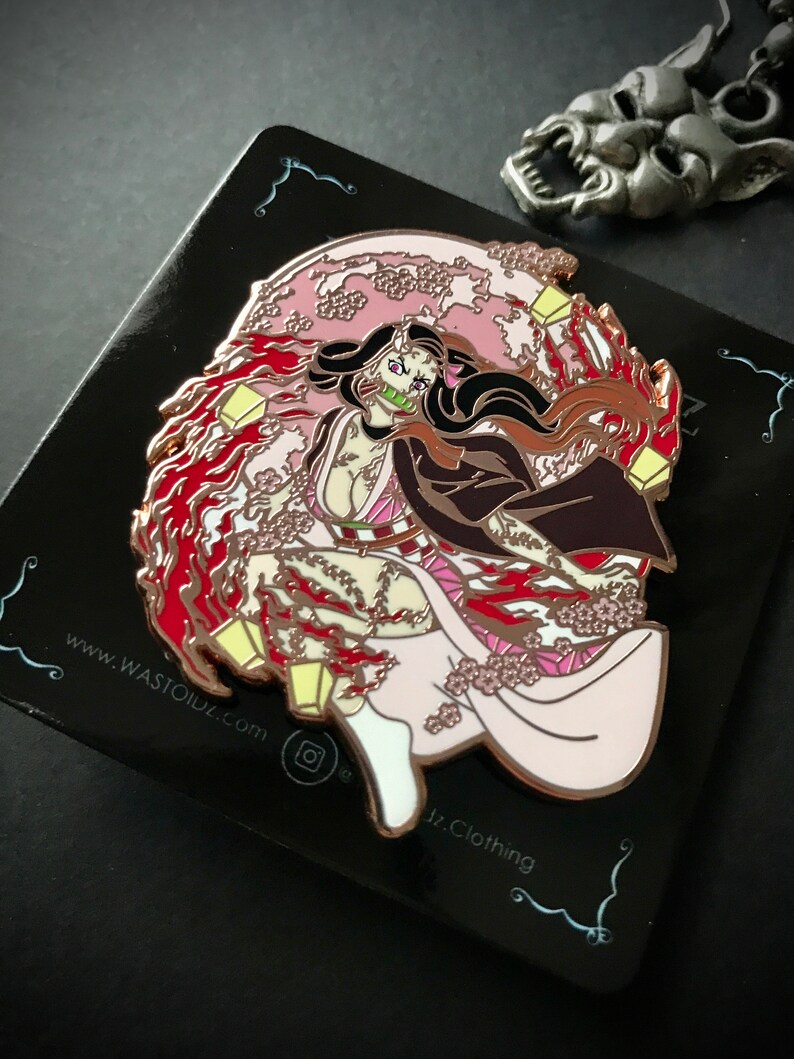 Nezu Hard Enamel Pin Demon Form Girl Anime Yokai Manga - Etsy