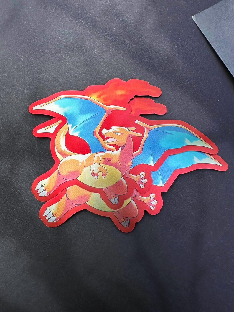 Charizard & Shiny Charizard Metallic Sticker Vinyl Decal Kawaii Gaming ...