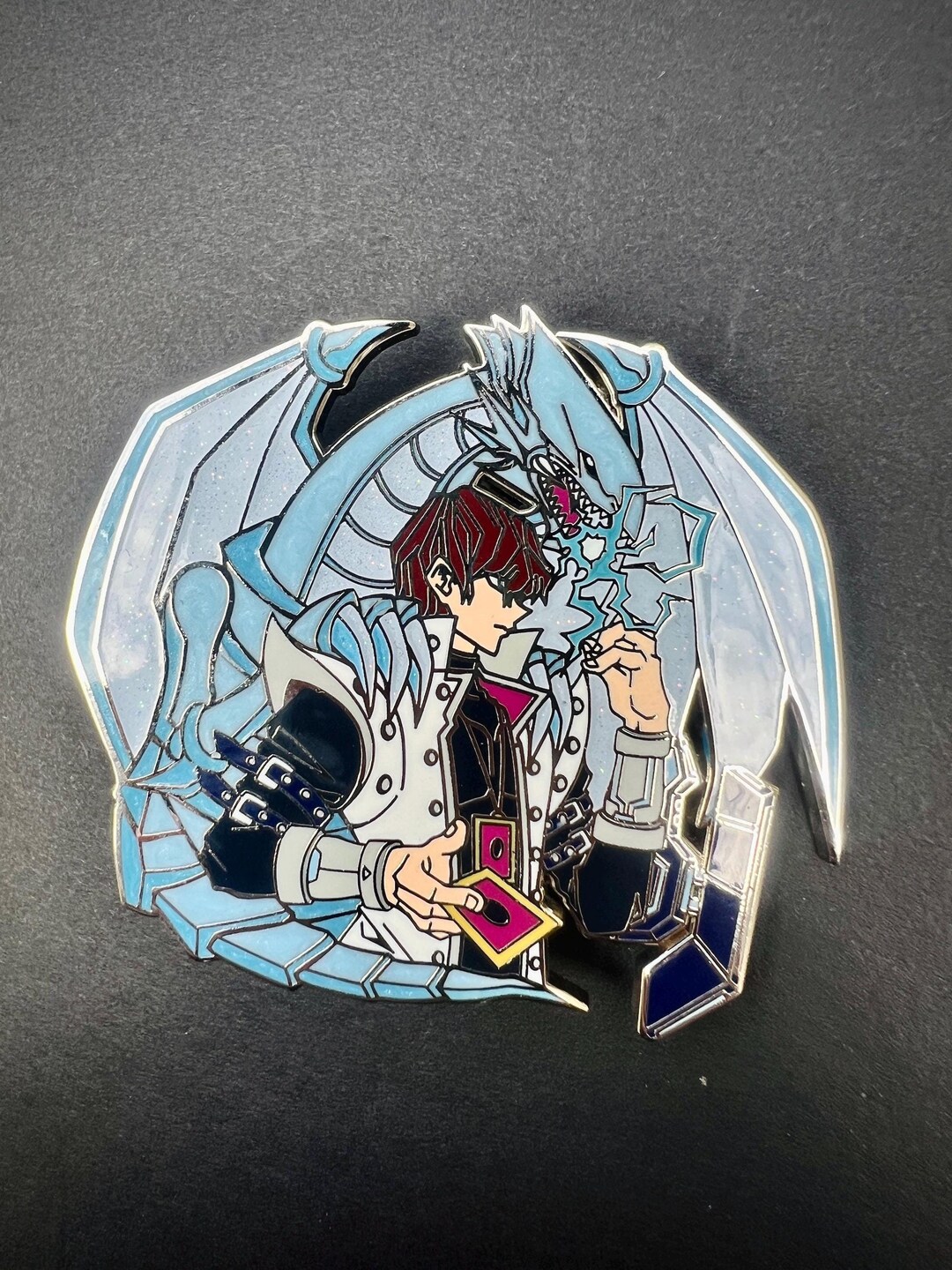 Seto Pharaoh Magician Egyptian God Blue White Dragon Hard Enamel Pin ...