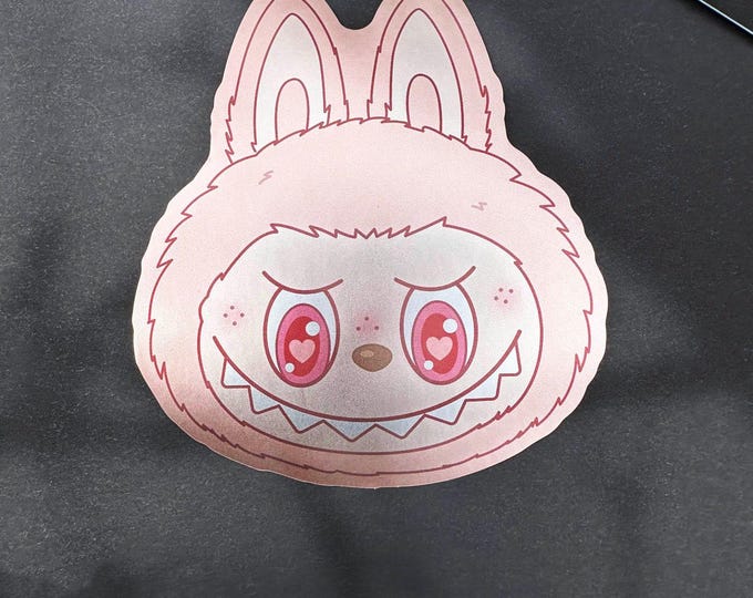 Stylized Labubu Dada Sticker Macaron Charm Glossy Vinyl Decal Peeker ...