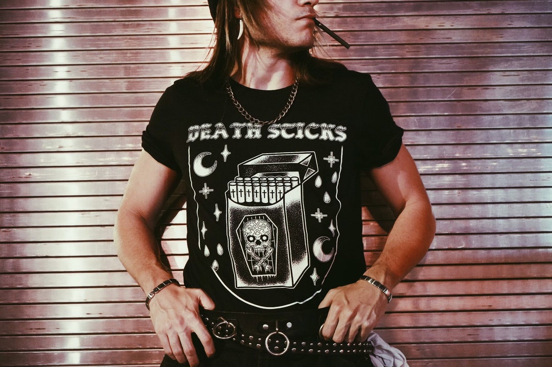 Cigarette Death Sticks Shirt, Goth Grunge T-shirt Punk Rock Alternative ...