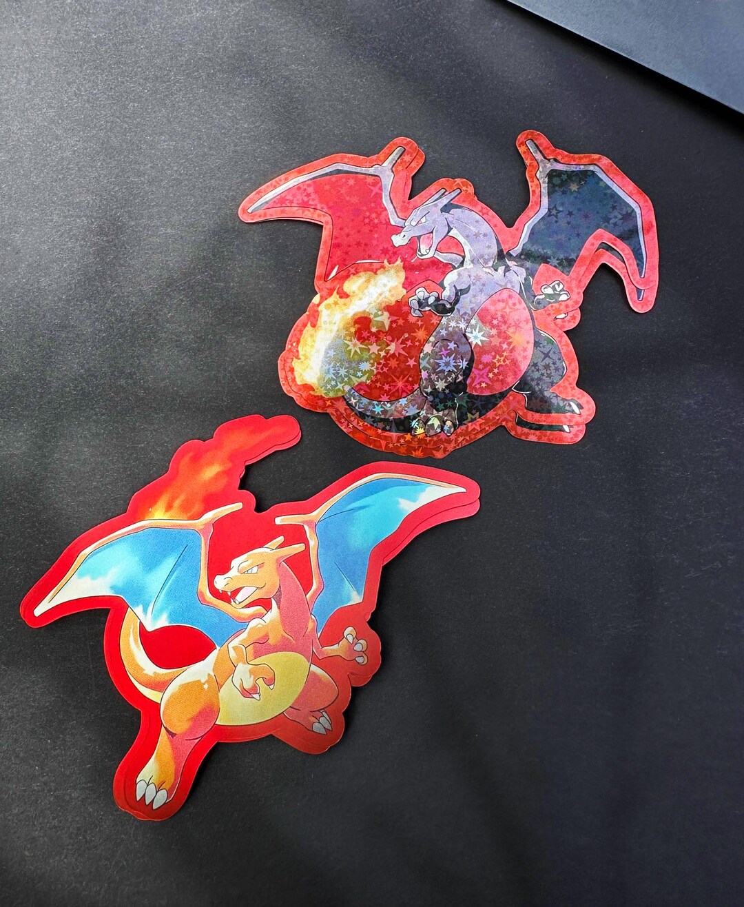 Charizard & Shiny Charizard Metallic Sticker Vinyl Decal Kawaii Gaming ...