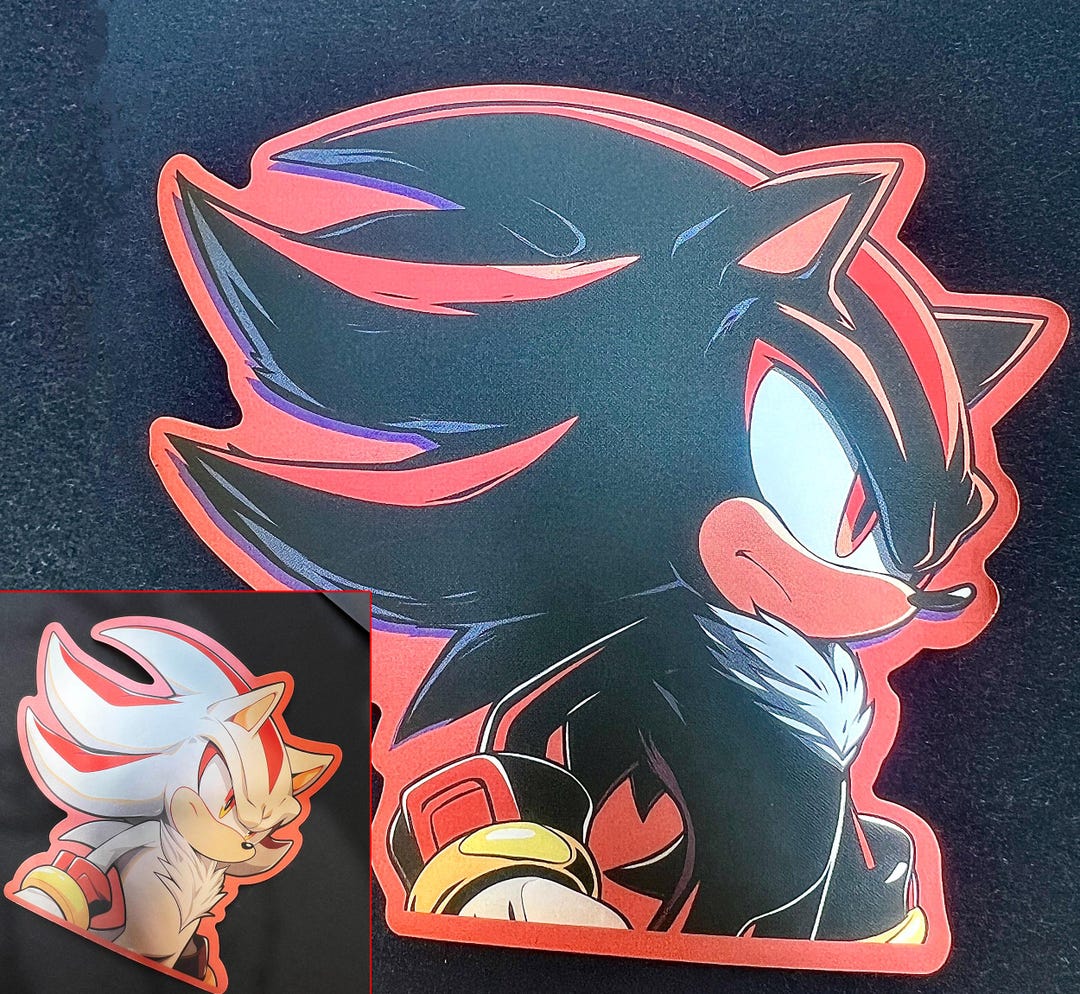 Shadow Metallic Sticker Vinyl Decal Sonic Knuckles Tails Amy Super ...
