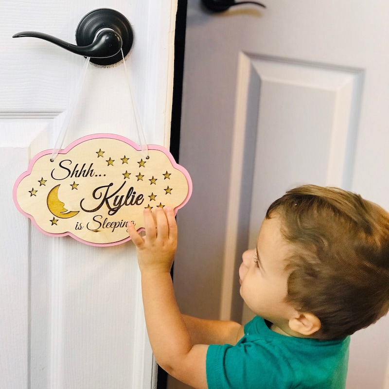 Sleeping Baby Door Sign - Etsy