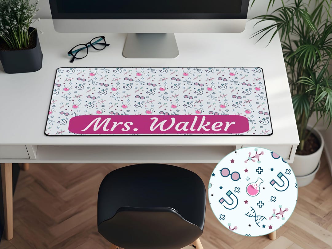 Personalized Science Desk Mat: Laboratory Research Christmas Gift, Name ...