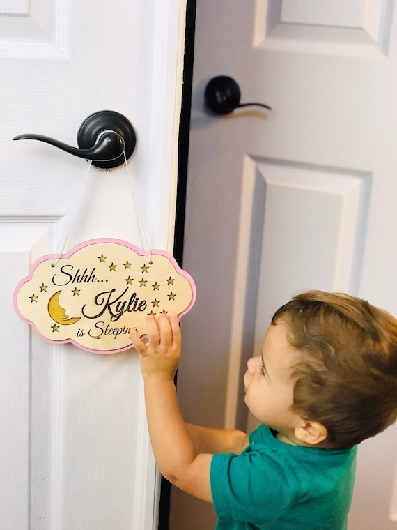 Sleeping Baby Personalize Door Sign - Etsy