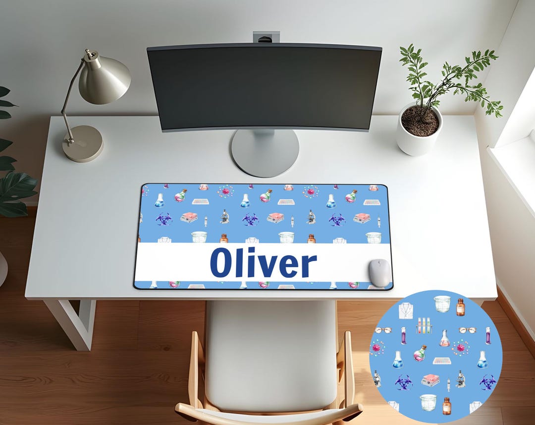 Personalized Science Desk Mat Medical Laboratory, Lab Tech, Researcher ...
