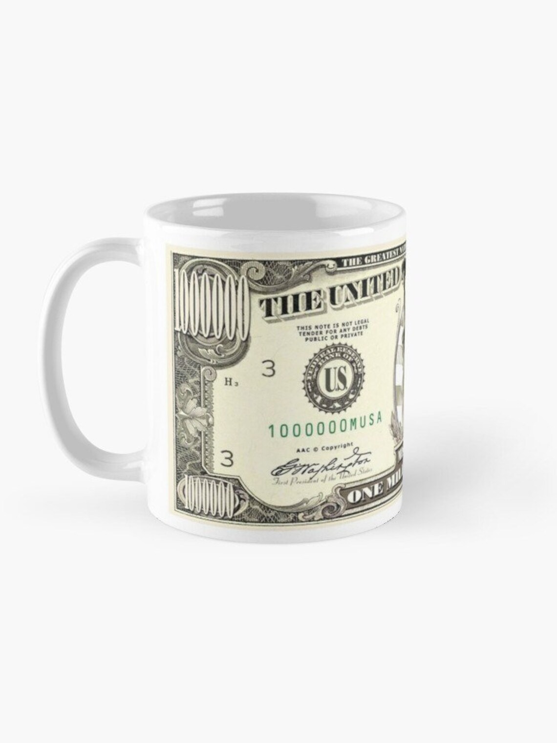 1 MILLION DOLLAR MUG, Dollar Coffee Mug, Money Coffee Mug, Million ...