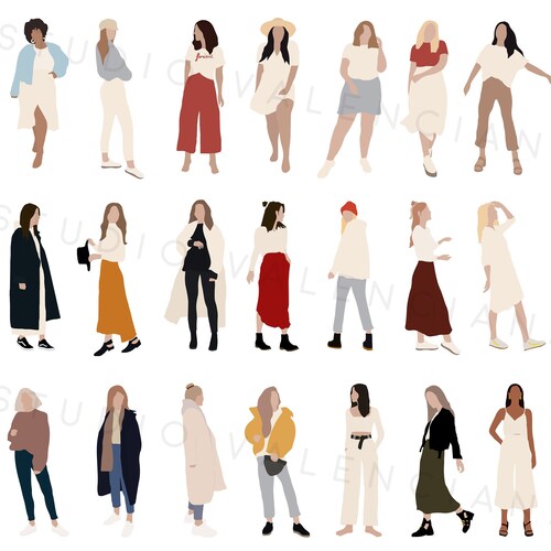 Flat Vector Cutout People 81 Pieces - Etsy