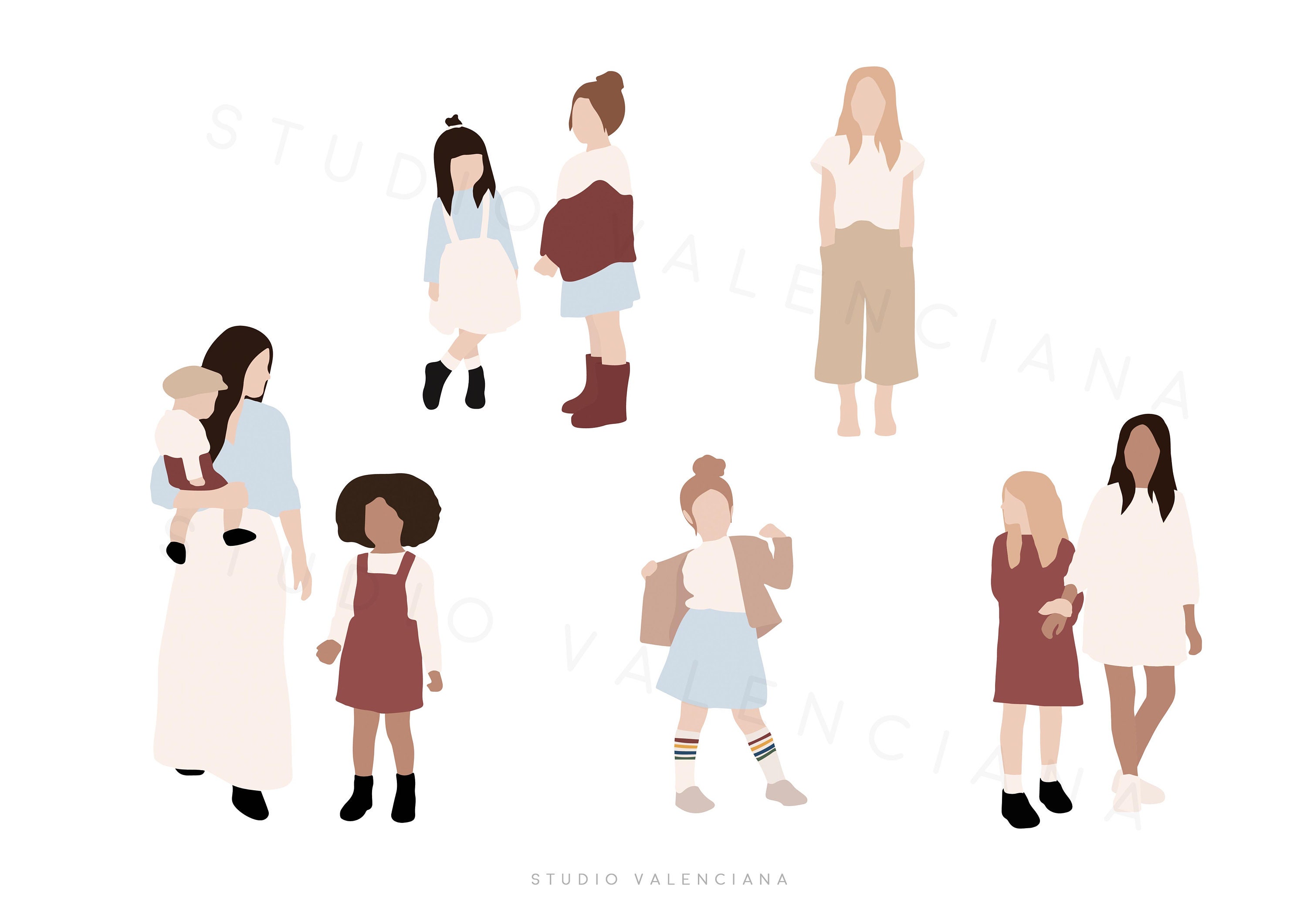 Flat Vector People / Digital Illustration - Etsy