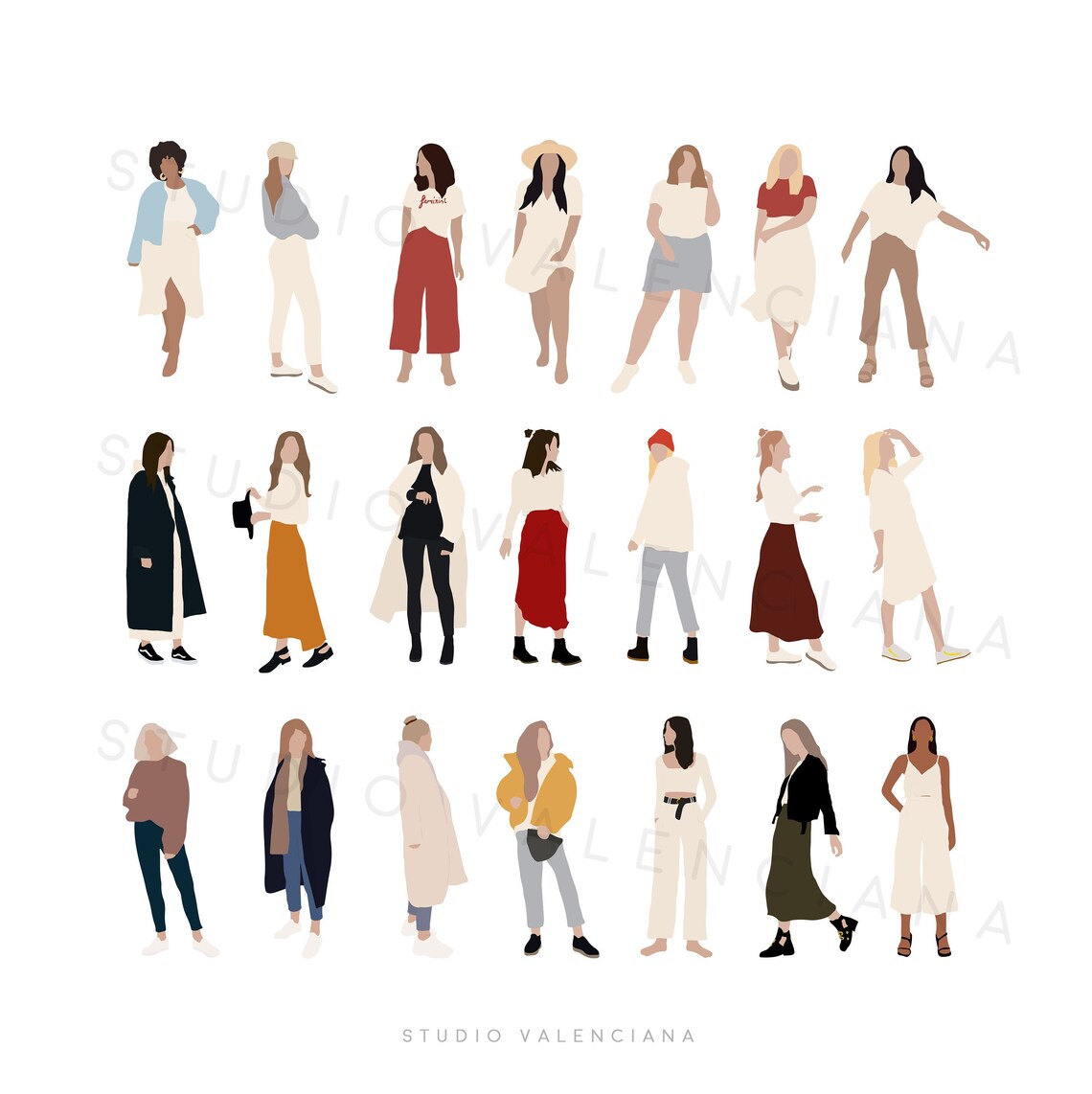 Flat Vector People / Digital Illustration - Etsy