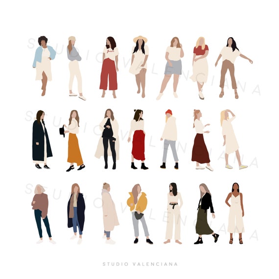 Flat Vector People / Digital Illustration - Etsy