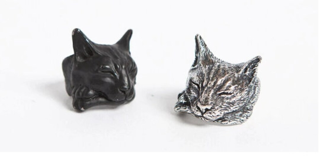 Trendy Unique Adjustable Cute Lazy Cat Ring Pet Ring Black - Etsy