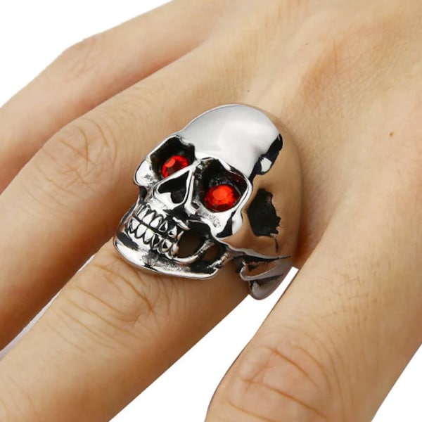 Skull With Red Eyes - Etsy