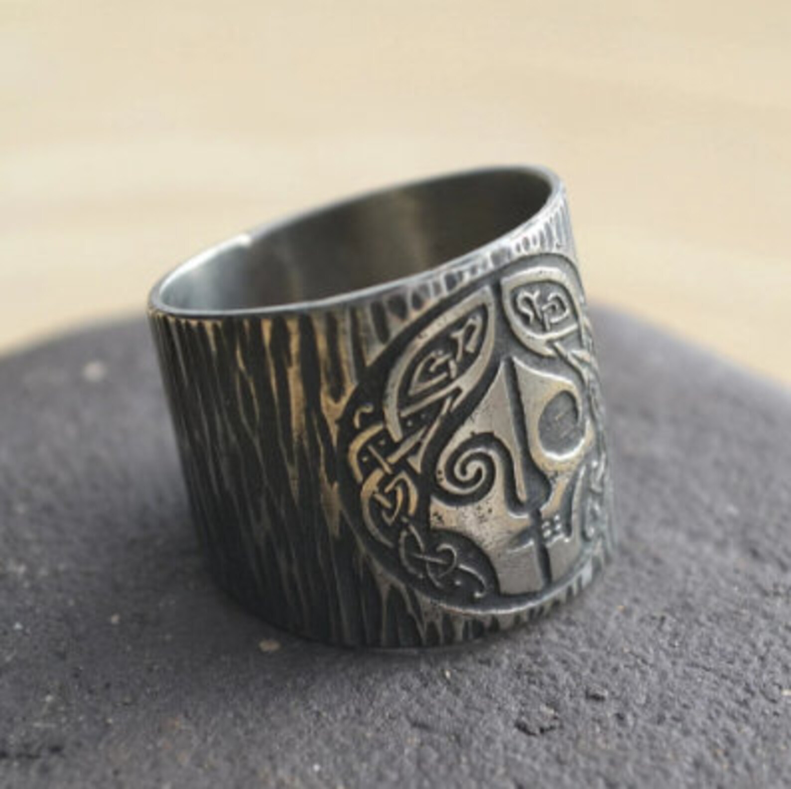 Norse Mythology Goddes Hel Ring Viking Hela Runes Stainless - Etsy
