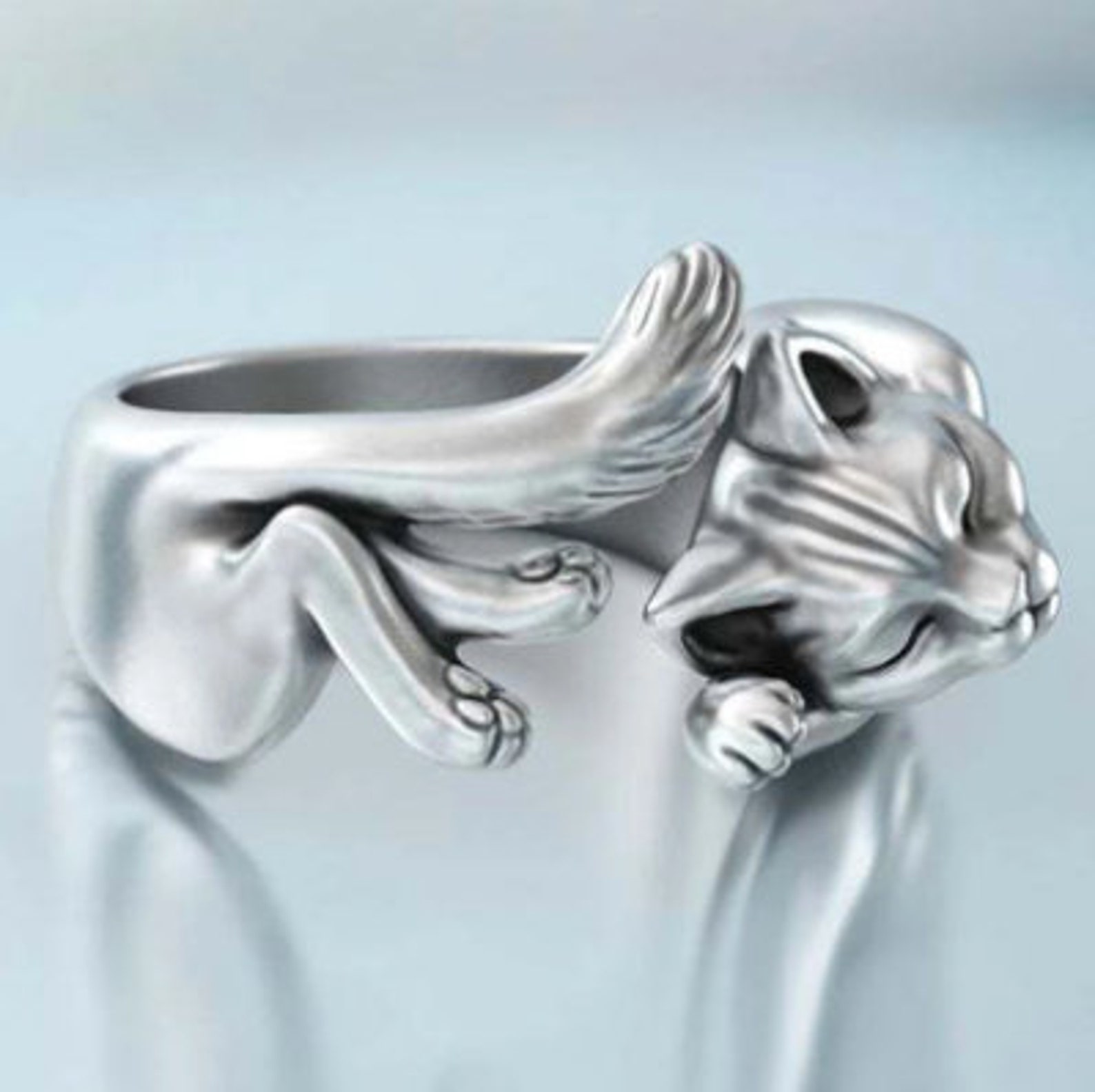 Vintage Cute Cat Rings 925 Sterling Silver Ring Women Girl - Etsy