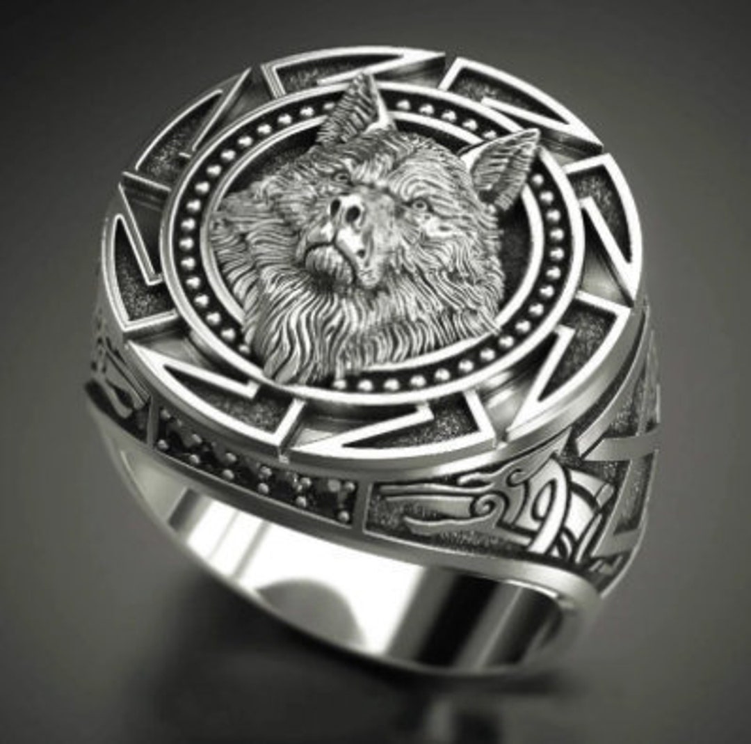 Vintage Wolf Head Ring Silver Color Ring Nordic Mythology - Etsy