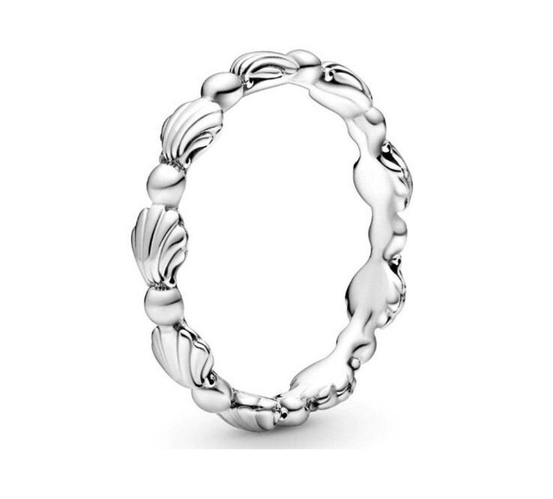 925 Sterling Silver Beaded Seashell Shell Ring for Women Ocean-themed Ring Vintage Retro Jewelry ...