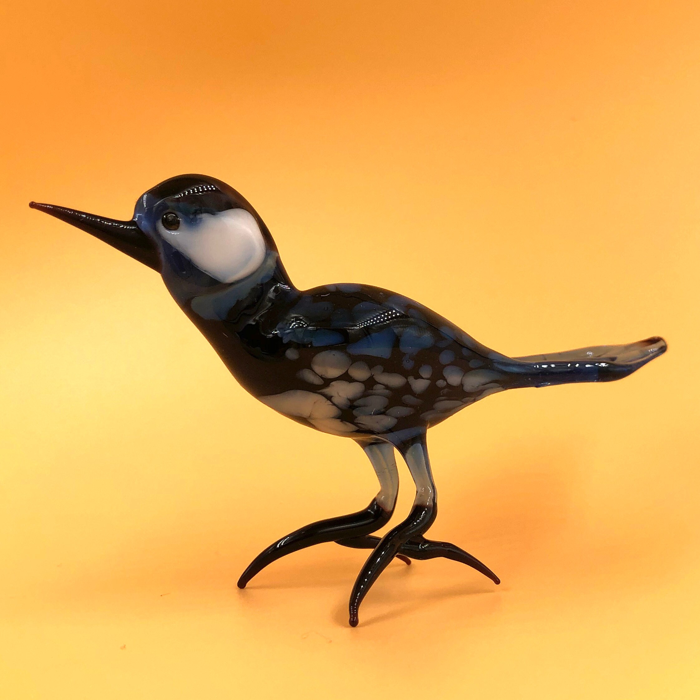 Bird Blue Glass Figurine Beautiful Lampwork Art Miniature Unique ...