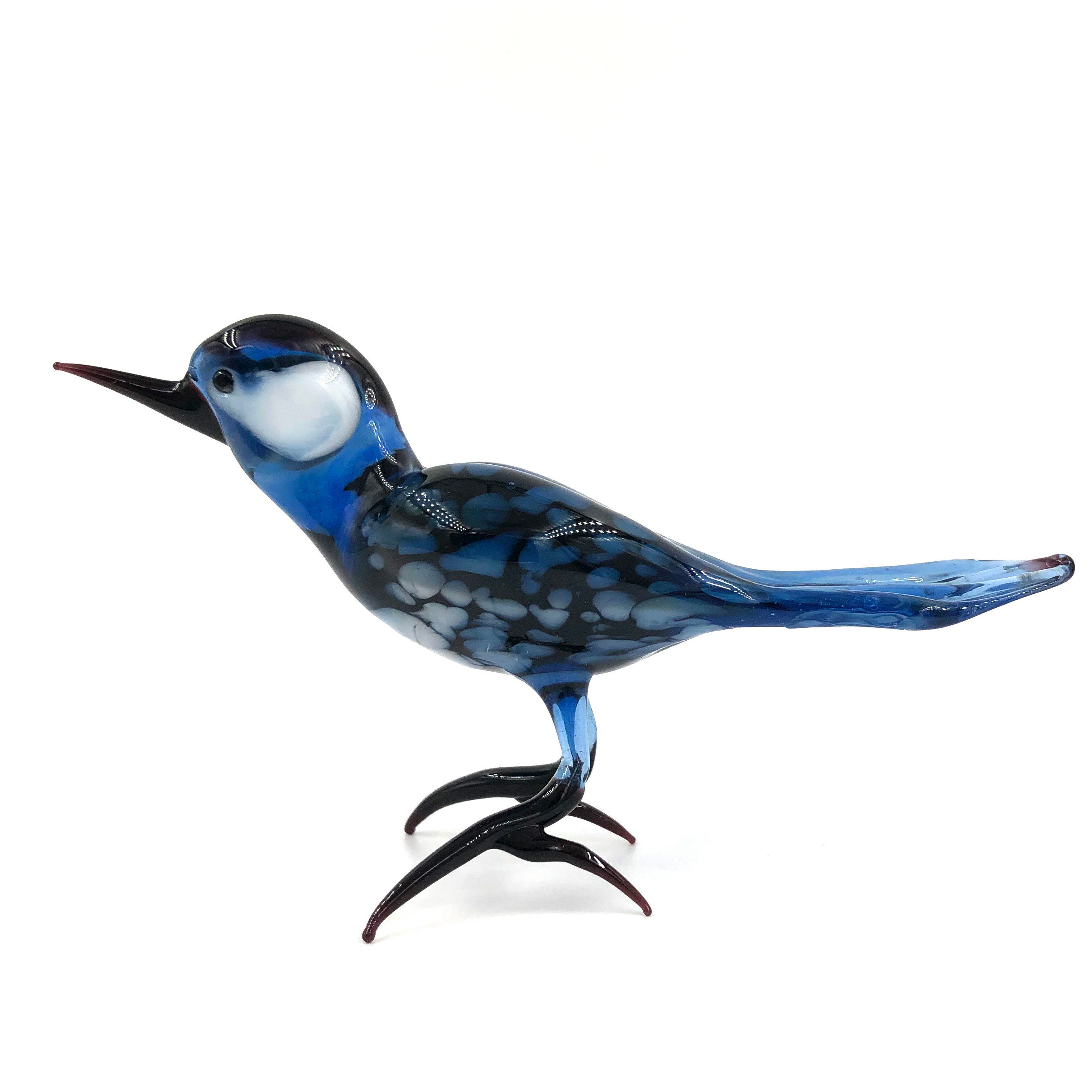 Bird Blue Glass Figurine Beautiful Lampwork Art Miniature Unique ...