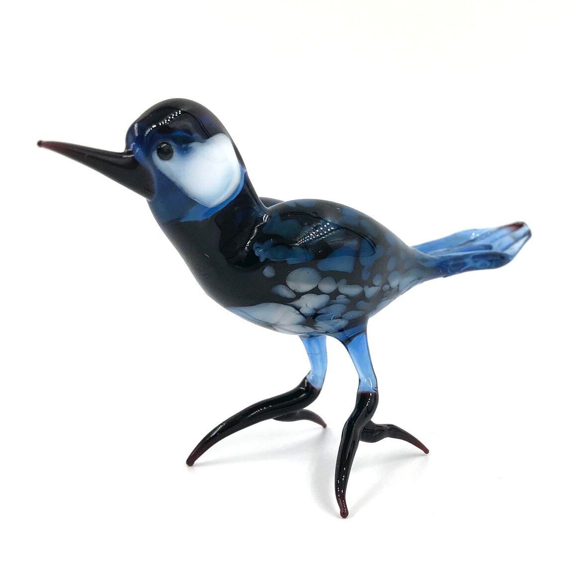 Bird Blue Glass Figurine Beautiful Lampwork Art Miniature - Etsy