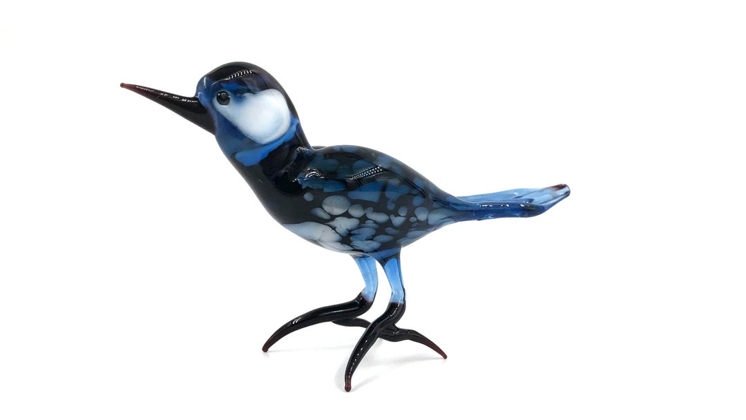 Bird Blue Glass Figurine Beautiful Lampwork Art Miniature Unique ...